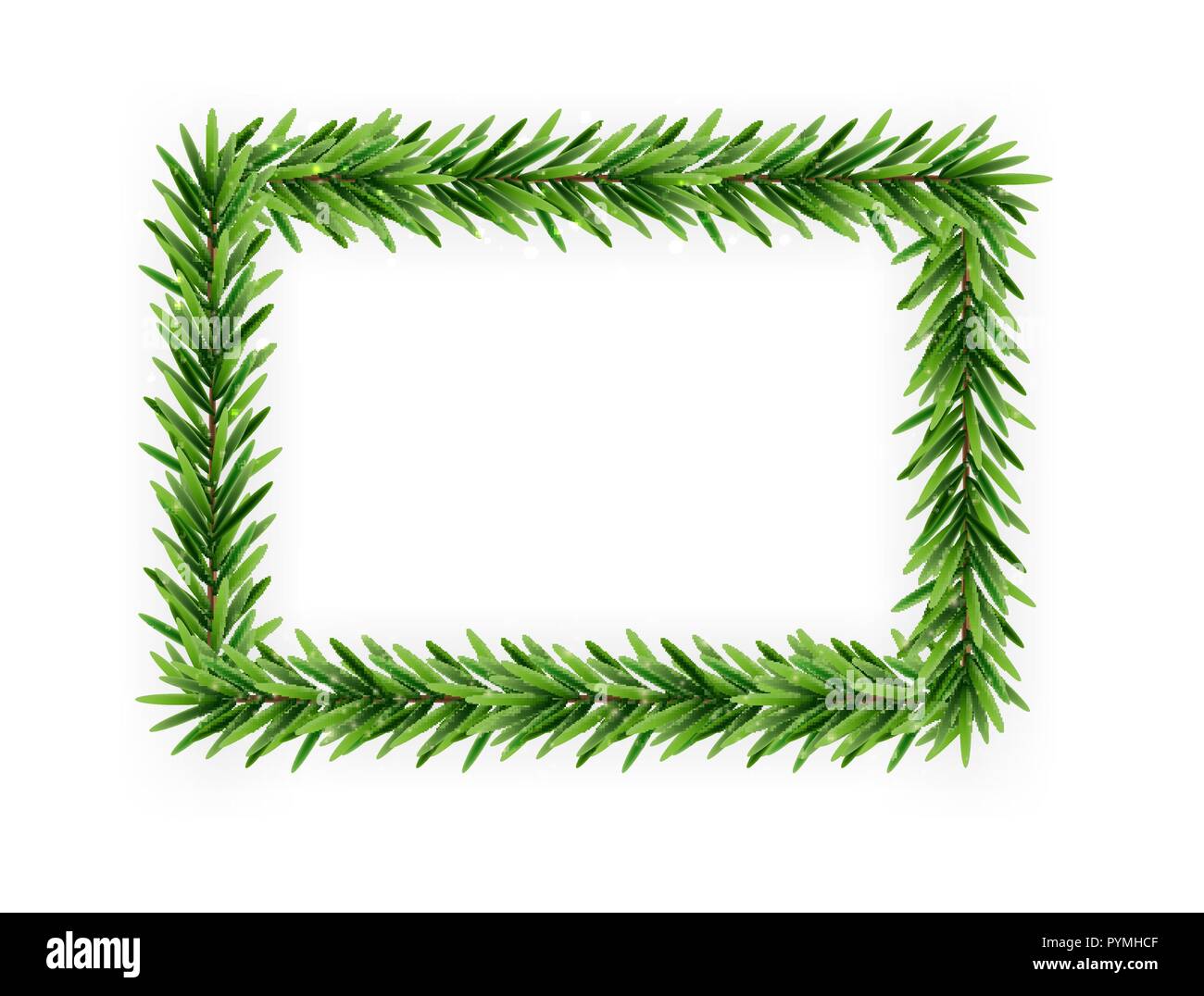 Christmas tree border design isolated Stock Vector Images - Alamy