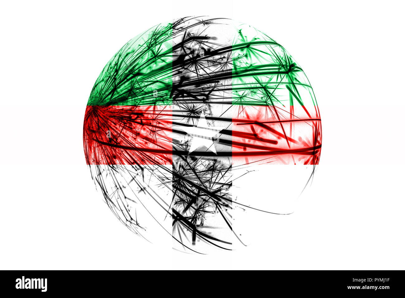 Abstract Denison, Texas sparkling flag. American Christmas ball concept ...