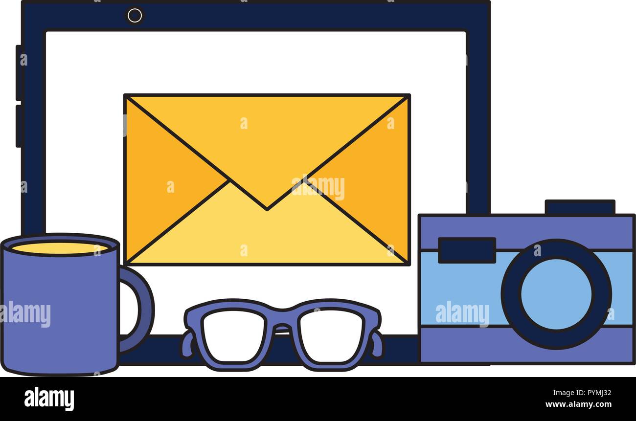 computer email camera glasses social media Stock Vector Image & Art - Alamy