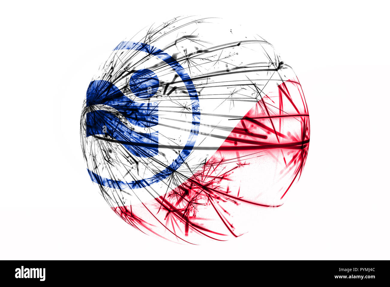Abstract Irving, Texas sparkling flag. American Christmas ball concept ...