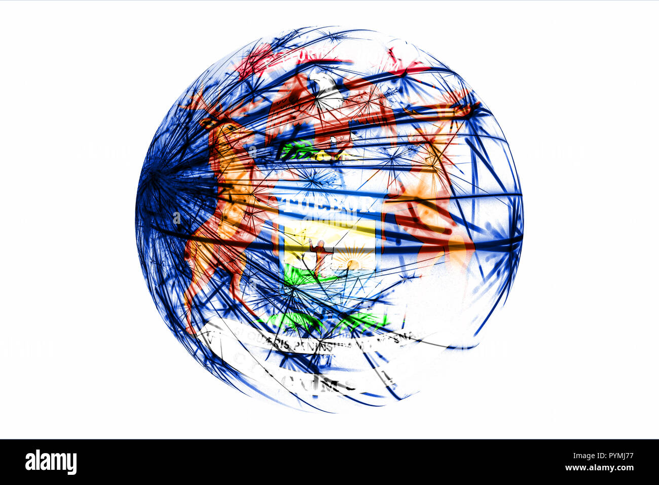 Abstract Michigan sparkling flag. American Christmas ball concept ...