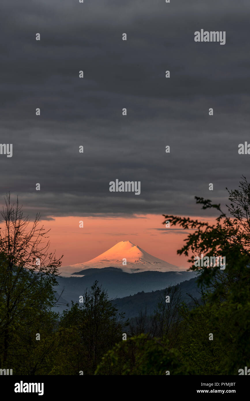 The Volcano Llaima, near Pucon, Chile. Photographed at sunset Stock ...