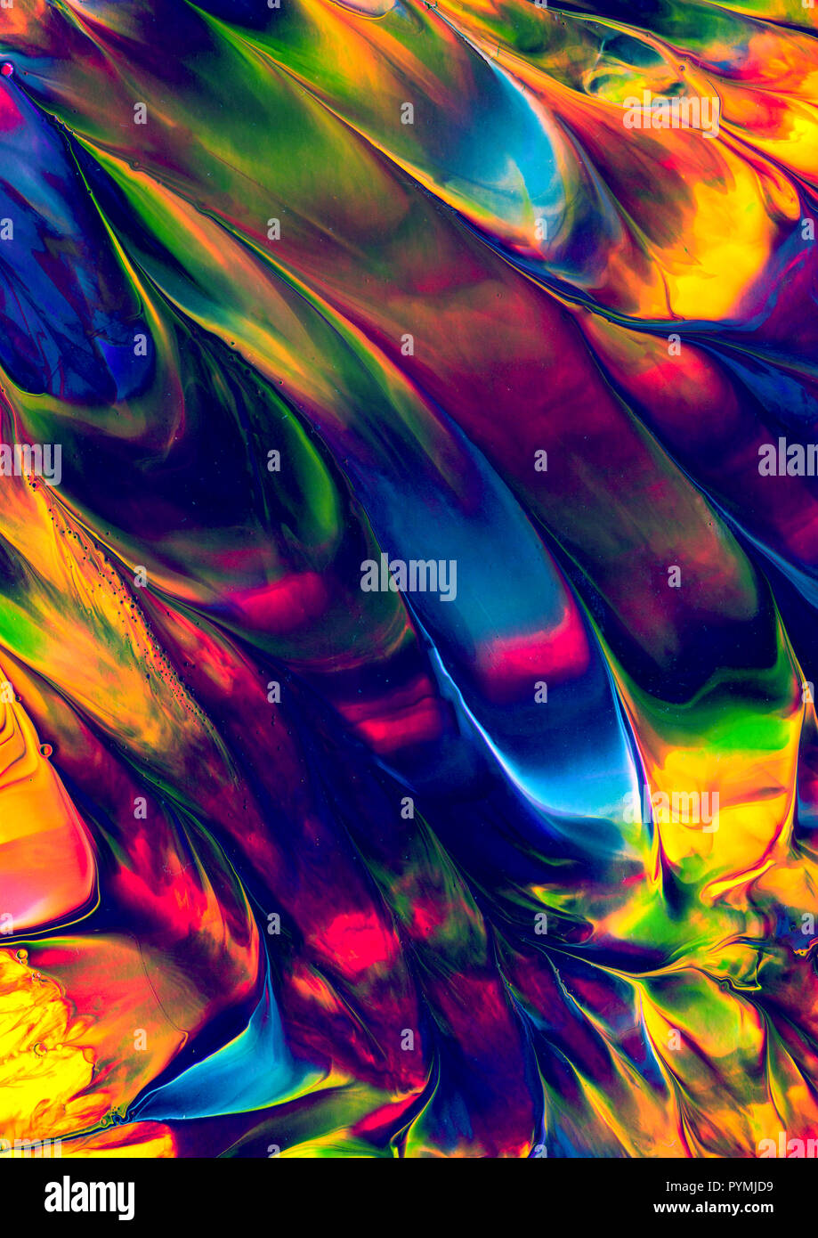 The mixed colorful shocking ink brush shinny design paper background ...