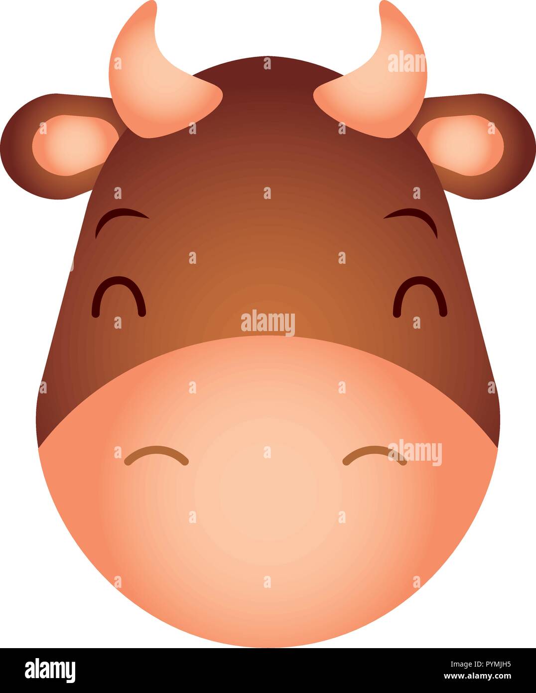 cute head cow cartoon animal wild Stock Vector Image & Art - Alamy