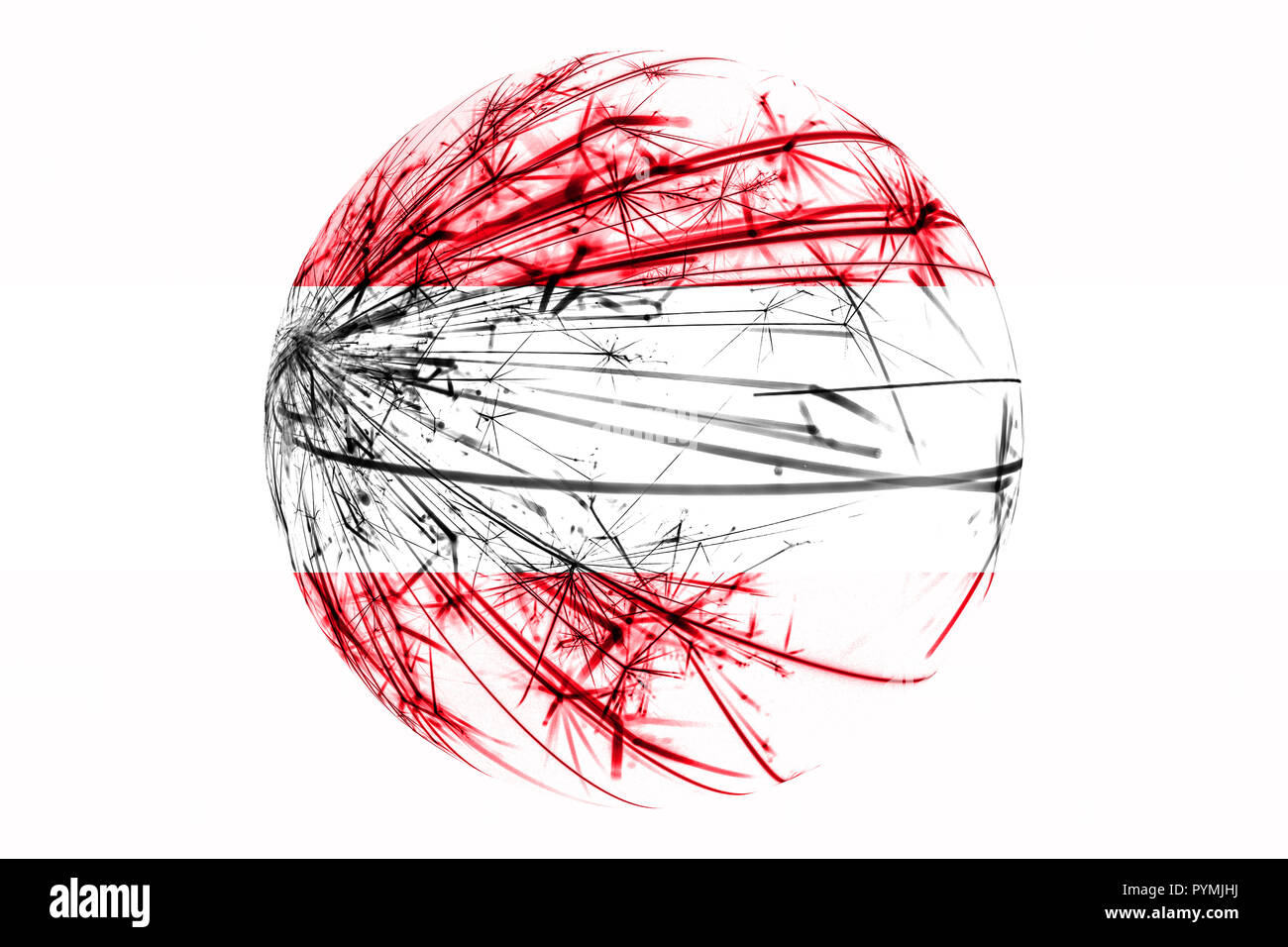 Abstract Austria sparkling flag, Christmas ball concept isolated on ...