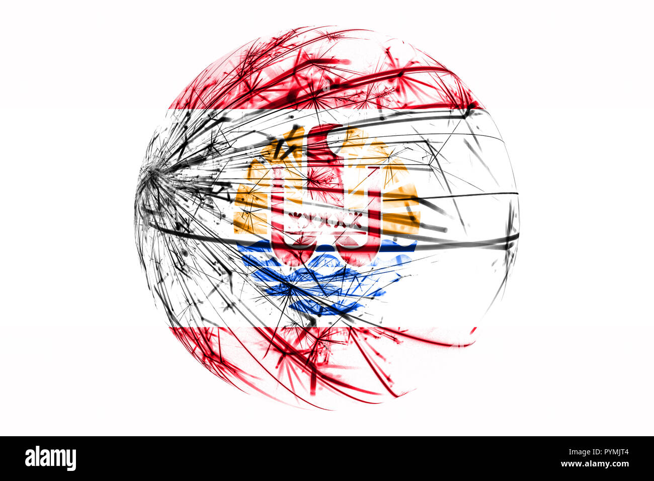 Abstract French Polynesia sparkling flag, Christmas ball concept ...