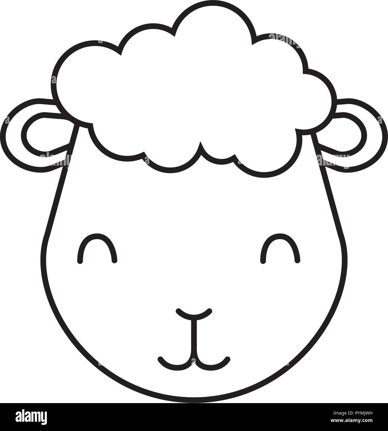 sheep head cartoon animal wild Stock Vector Image & Art - Alamy