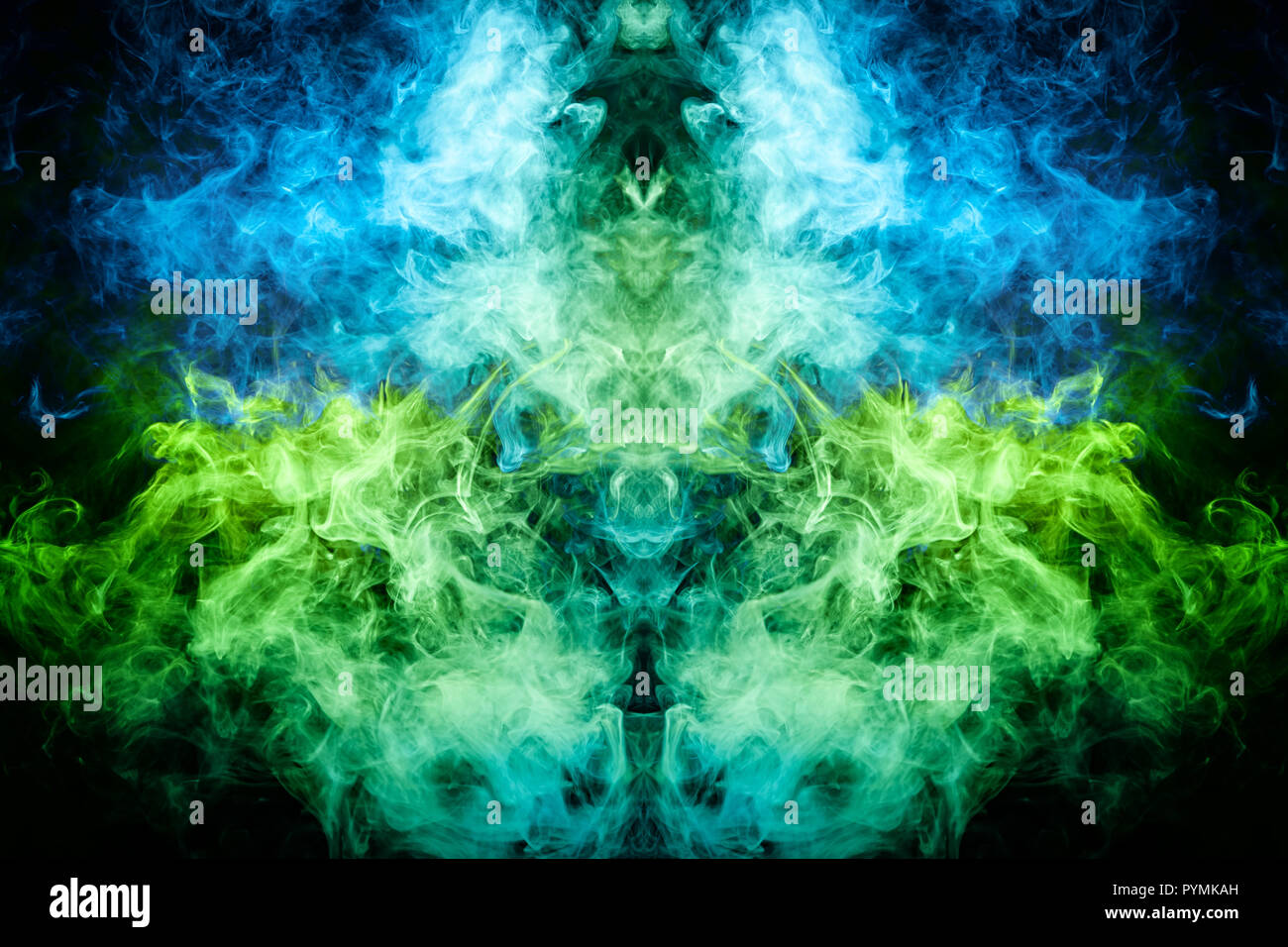 Blue And Green Flames Background