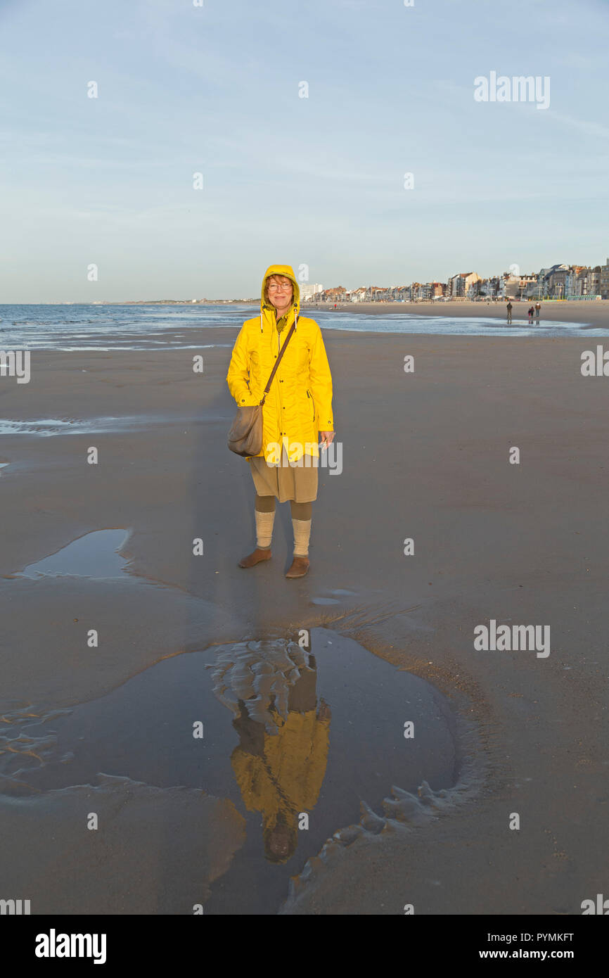 woman at the beach, Dunkirk, France Stock Photo - Alamy