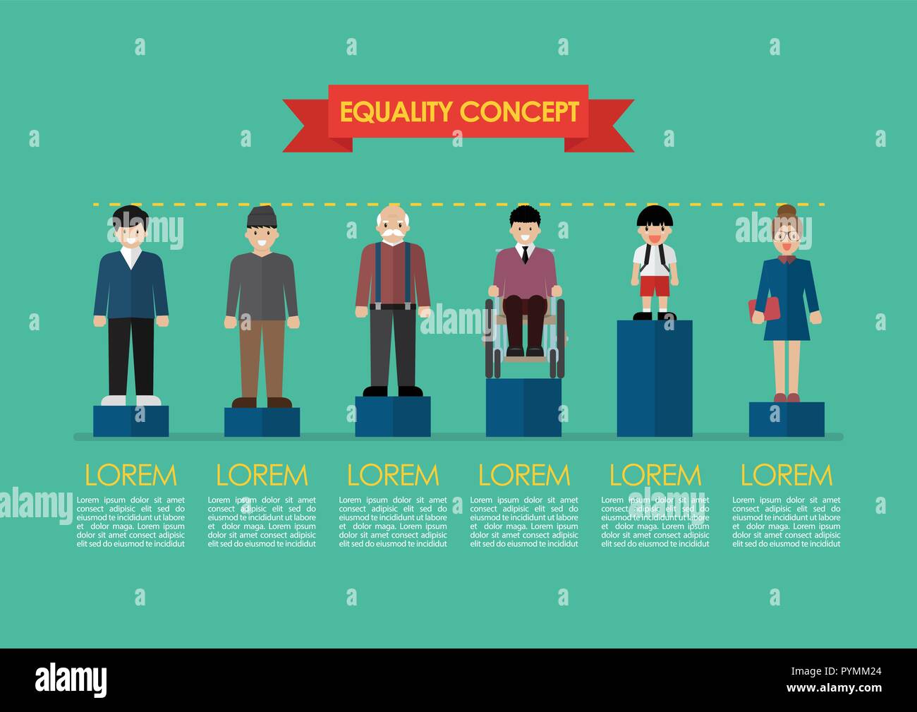 Social issue equality concept infographic. vector illustration Stock ...