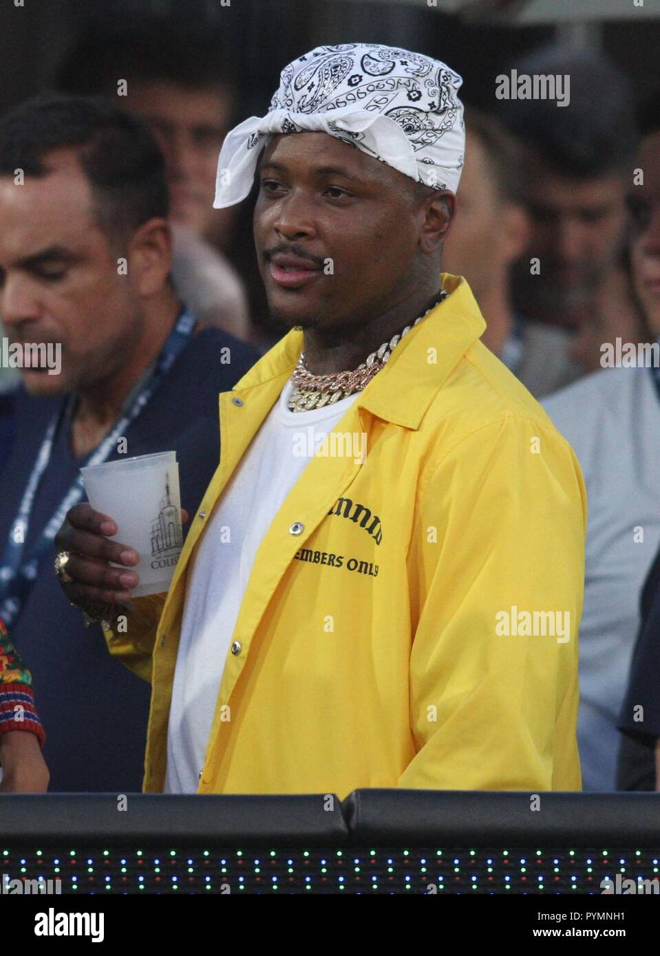 Celebrities at the Los Angeles Rams game. The Los Angeles Rams defeated ...