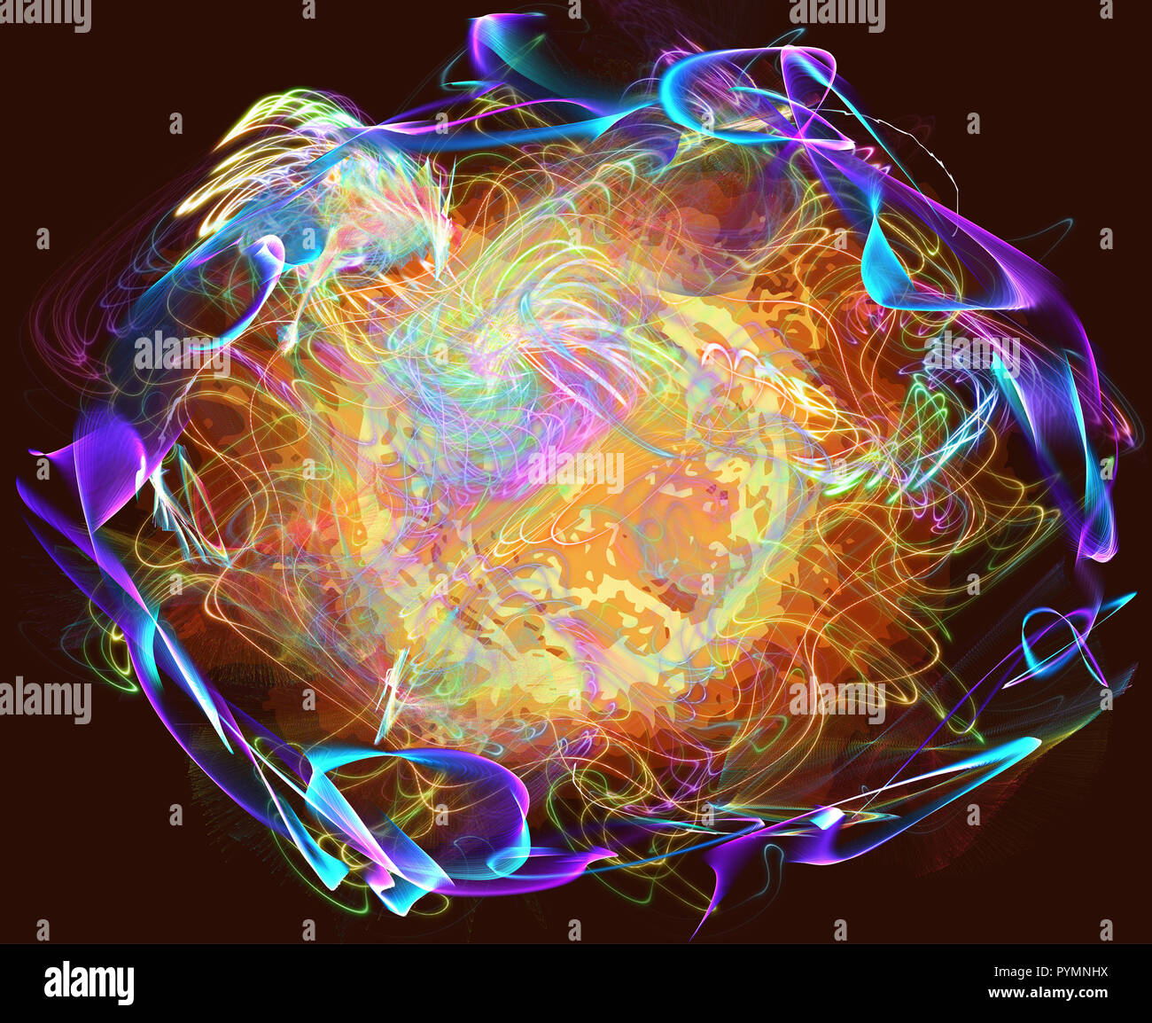 A fireball or abstract nuclear explosion as a light background Stock ...