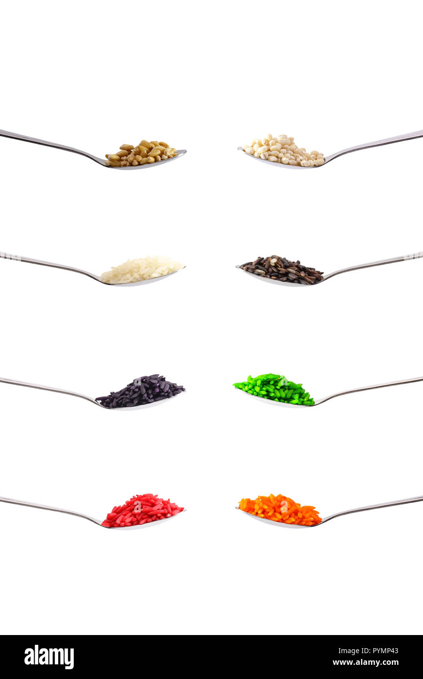Raw rice varieties Cut Out Stock Images & Pictures - Alamy