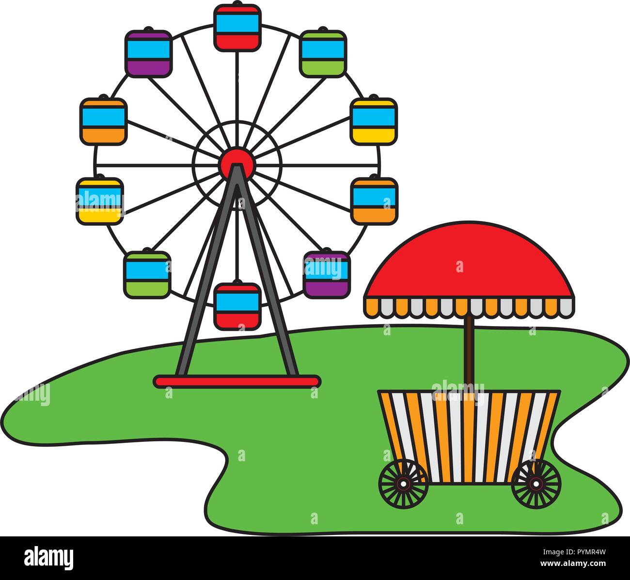 Fairground rides ferris wheel Stock Vector Images - Alamy