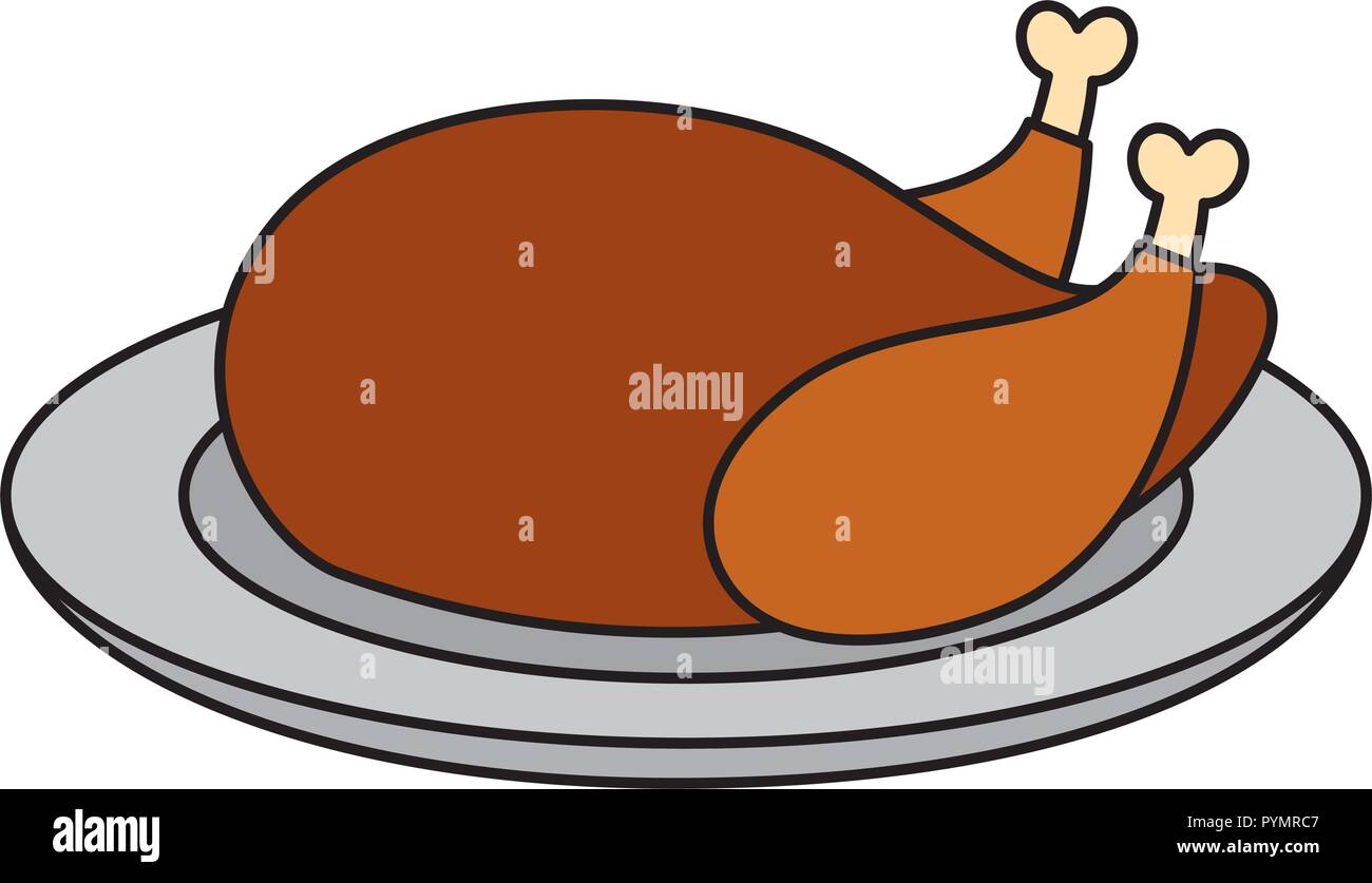 Roast chicken top view Stock Vector Images - Alamy
