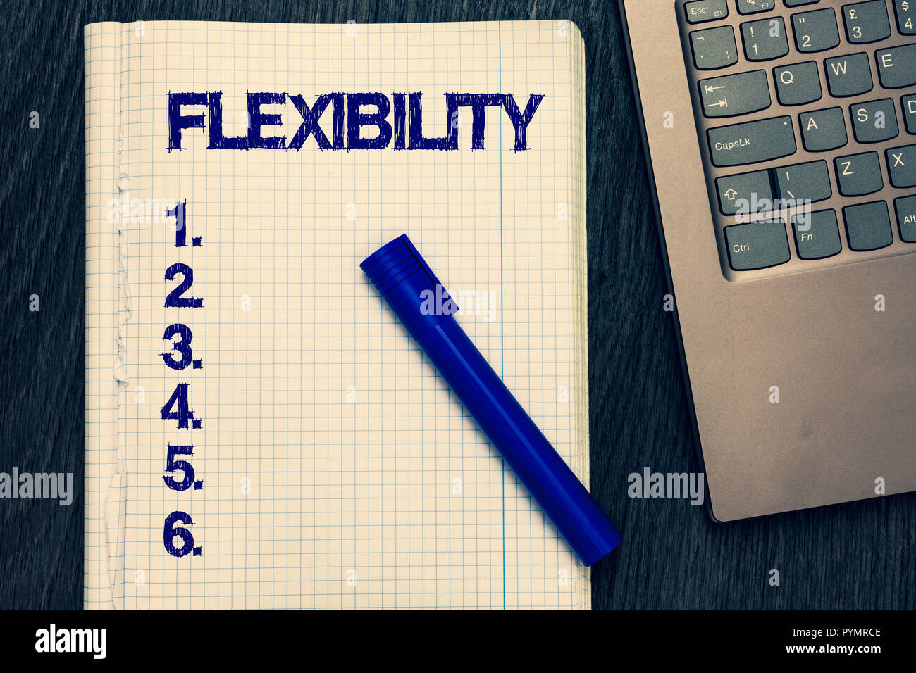 Text sign showing Flexibility. Conceptual photo Quality of bending ...