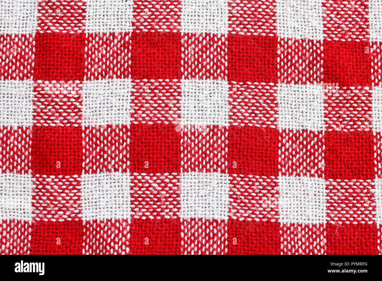 Red and white checkered pattern rustic cloth Stock Photo - Alamy