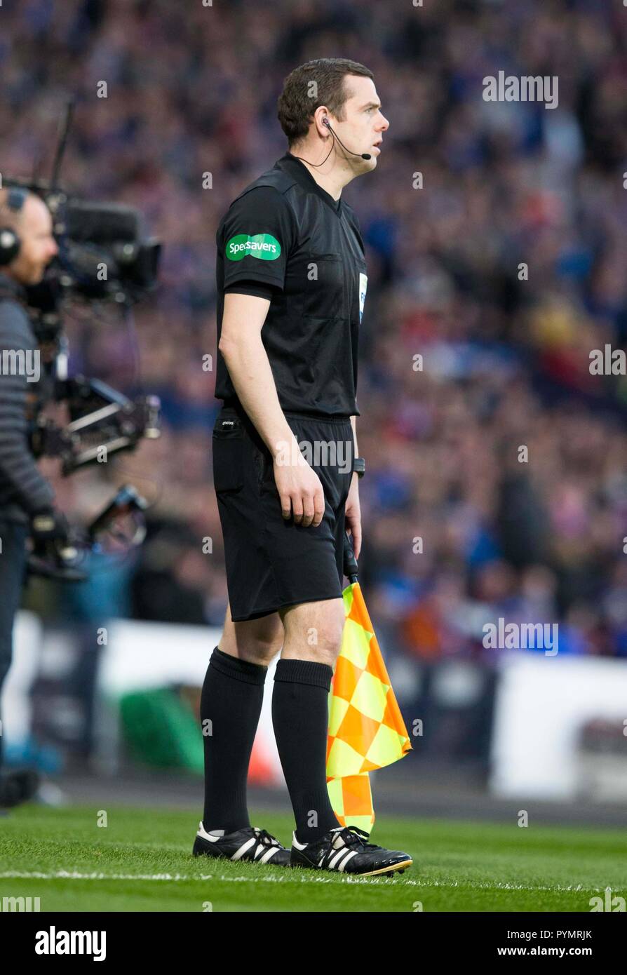 Assistant referee Douglas Ross during the Betfred Cup semi final match ...