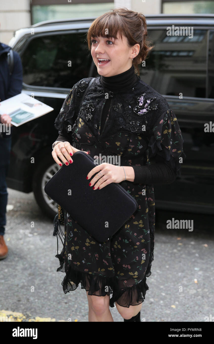 Games Of Thrones Maisie Williams seen arriving at BBC Radio Two Studios ...