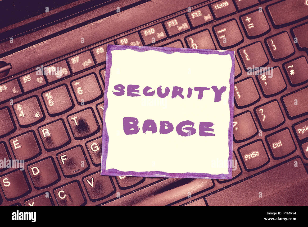 Handwriting text Security Badge. Concept meaning Credential used to ...