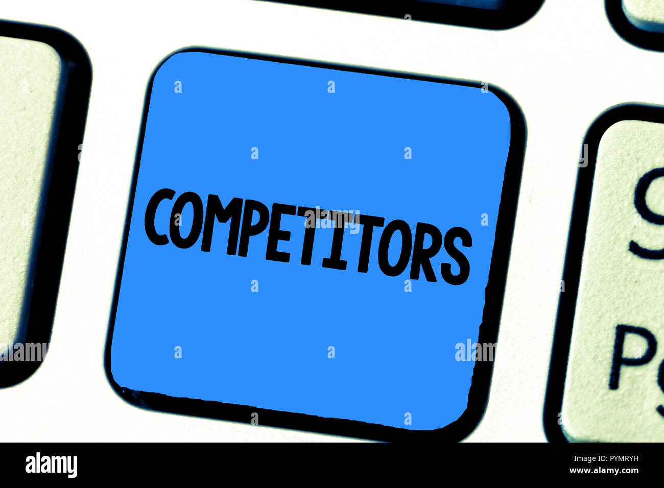 Handwriting text writing Competitors. Concept meaning Persons takes ...