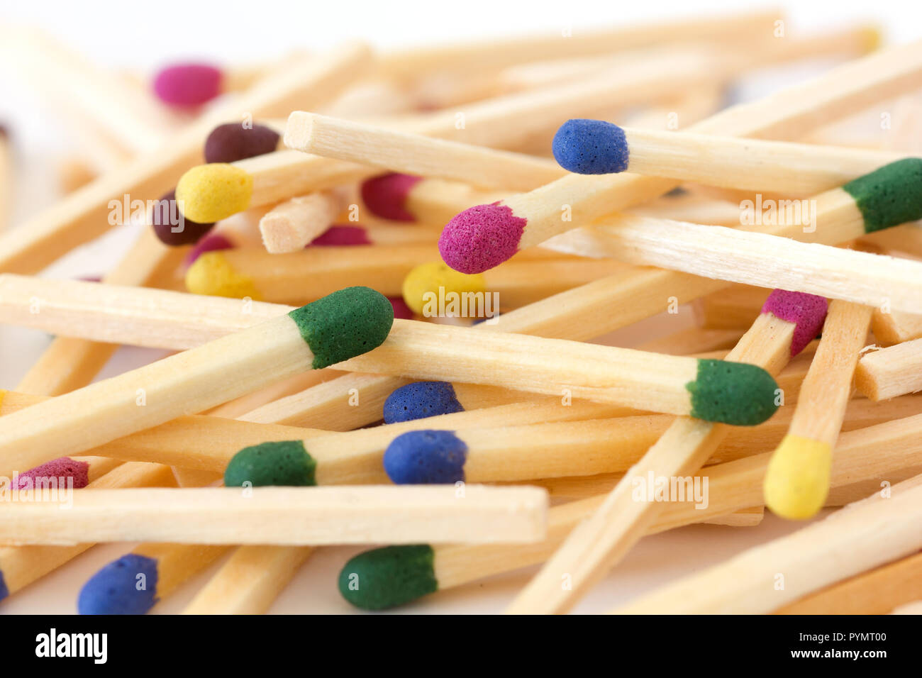 Pile of mixed colored match sticks Stock Photo - Alamy