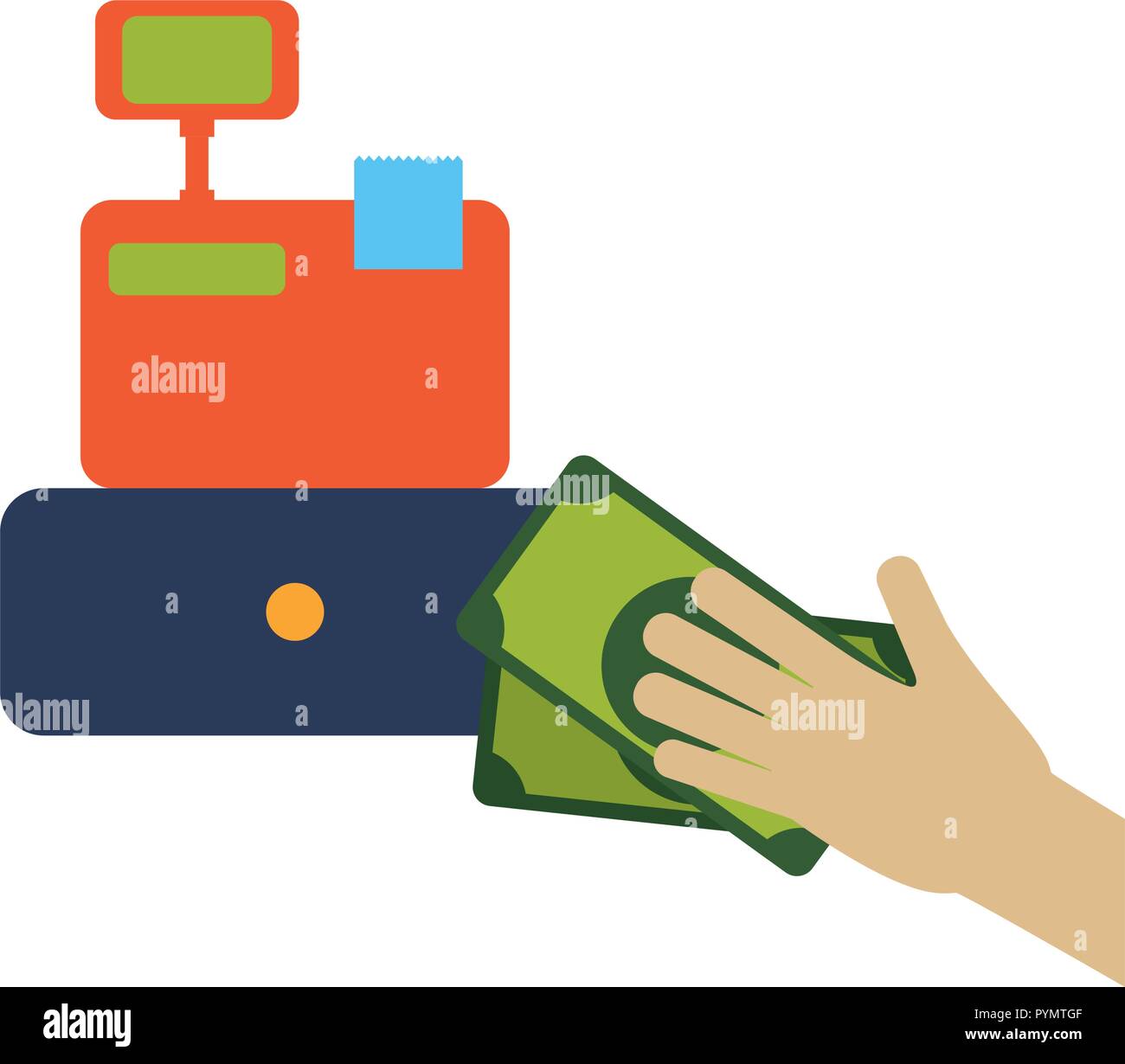 machine register with cash money vector illustration design Stock ...