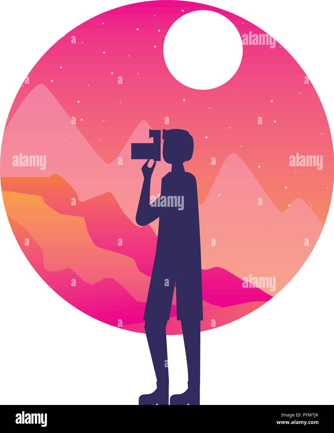 Happy tourist man taking Stock Vector Images - Alamy