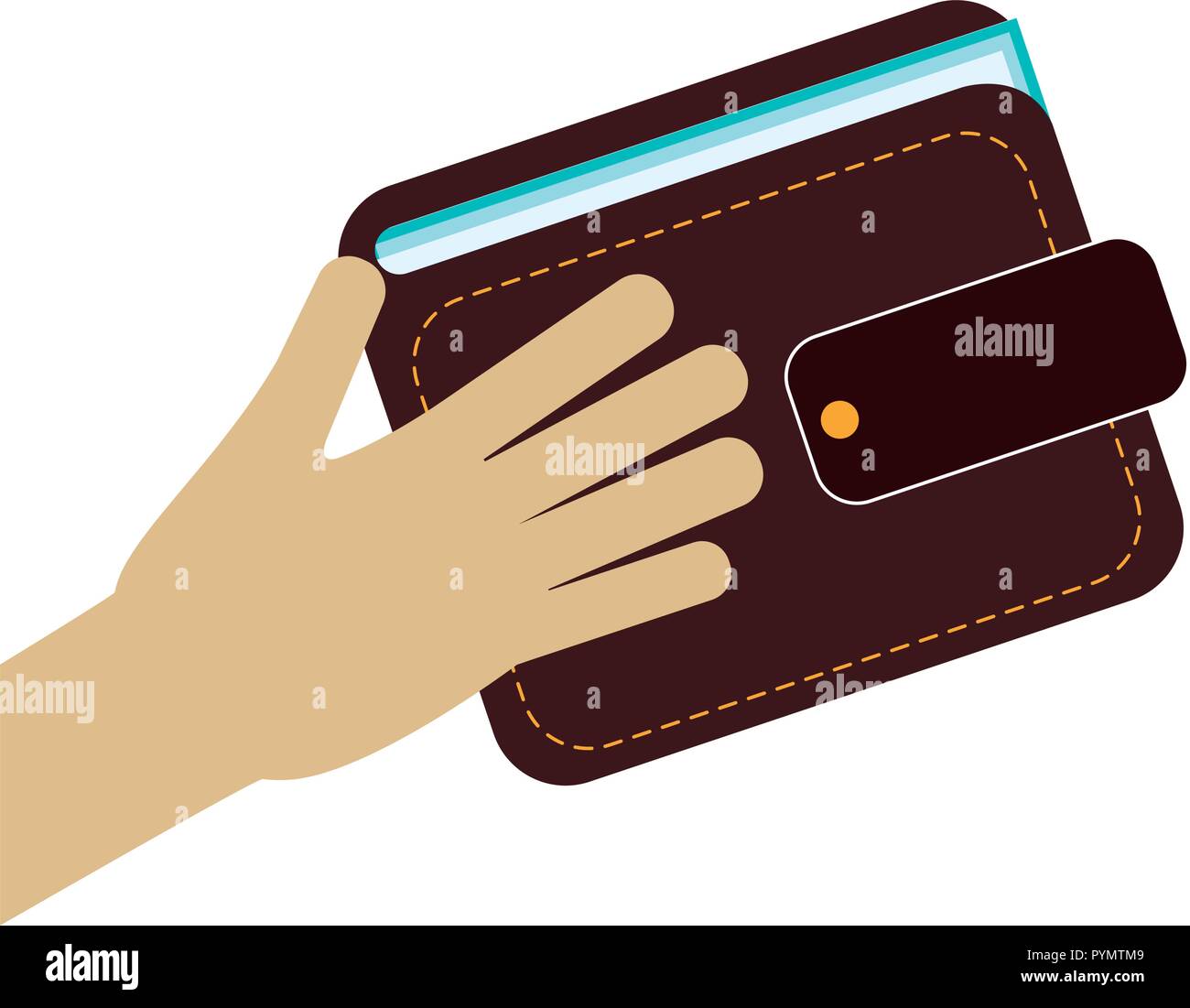 hand with wallet cash money vector illustration design Stock Vector ...