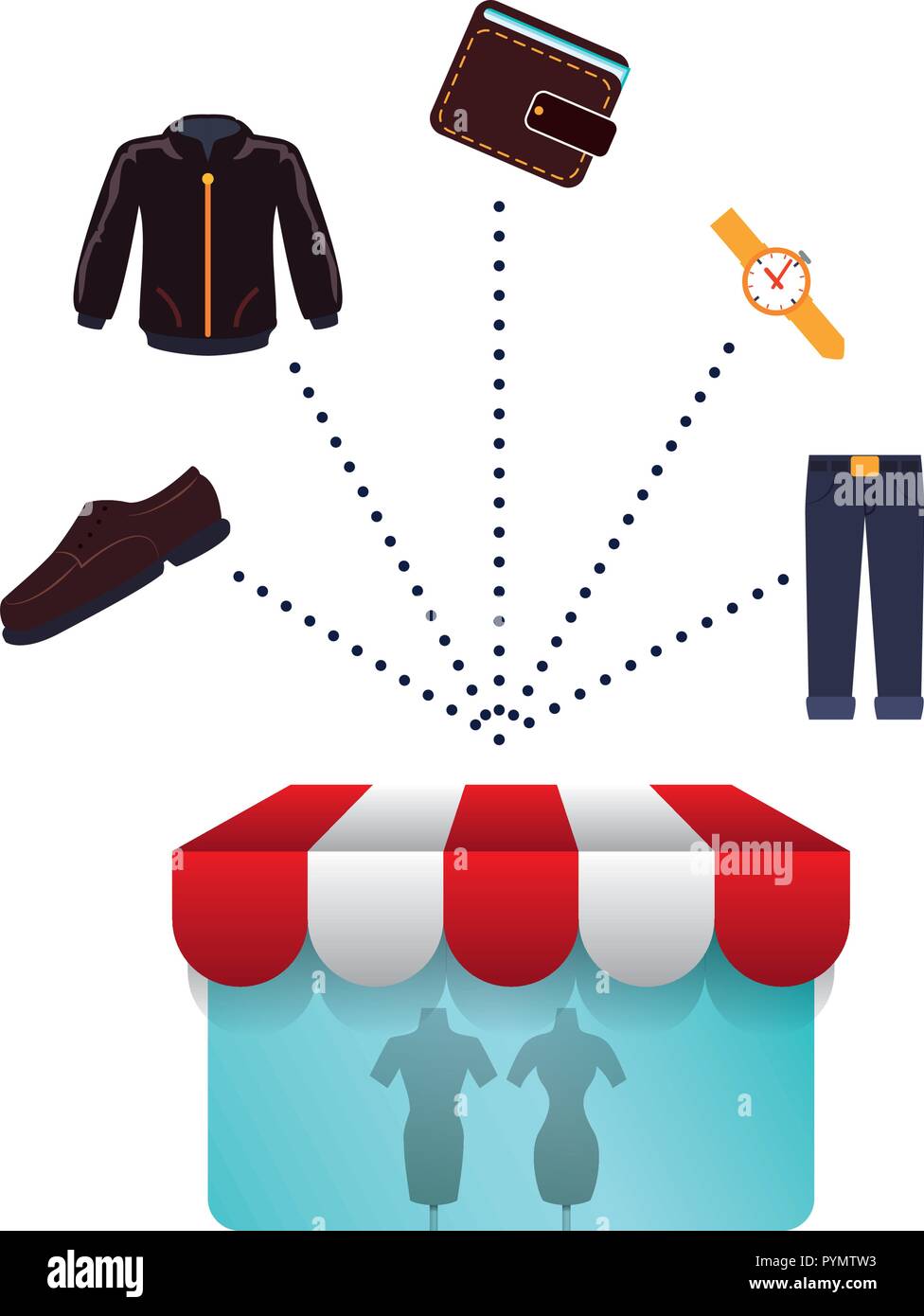 Shoes store window Stock Vector Images - Alamy