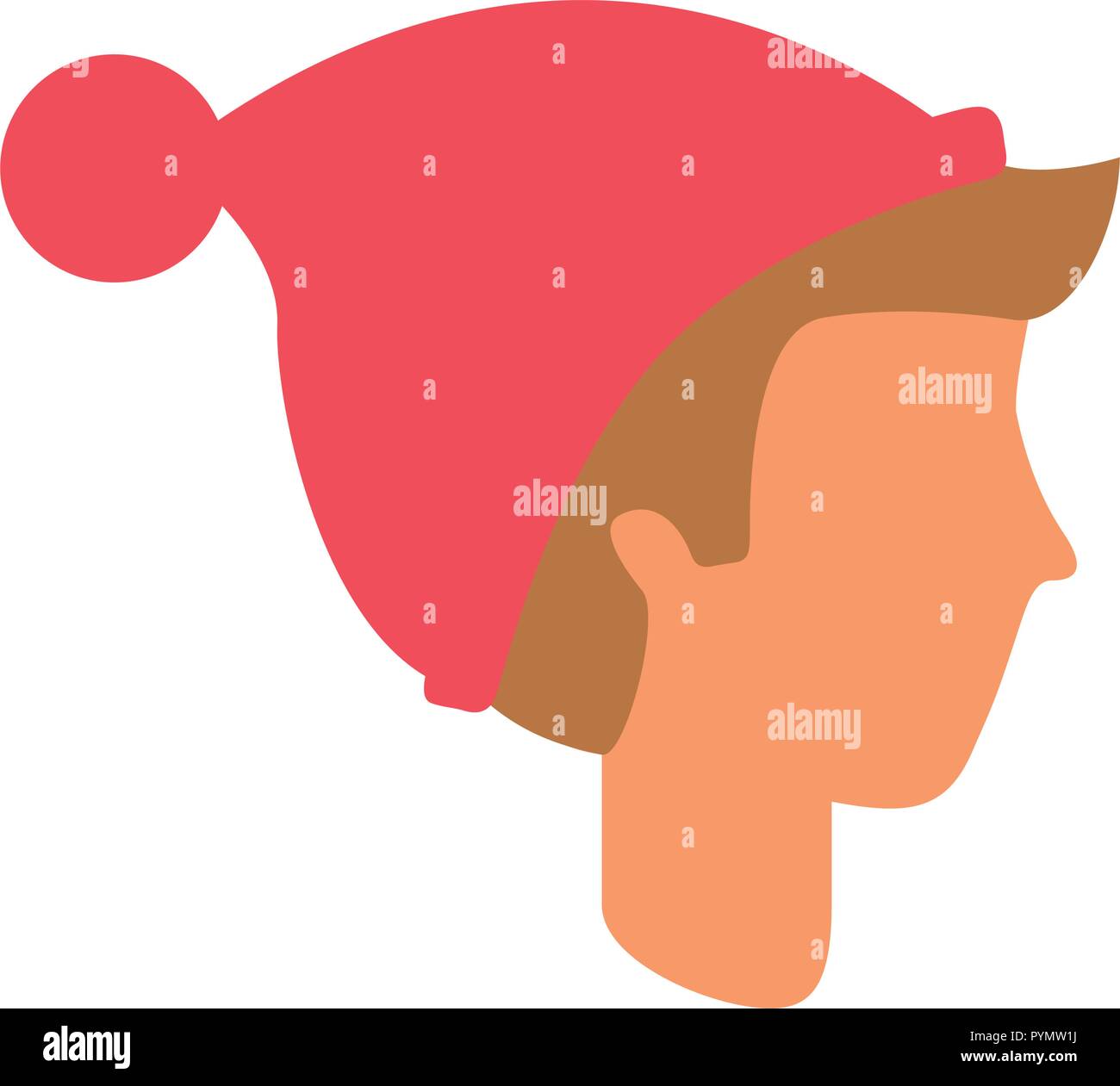 man face wearing winter hat Stock Vector Image & Art - Alamy