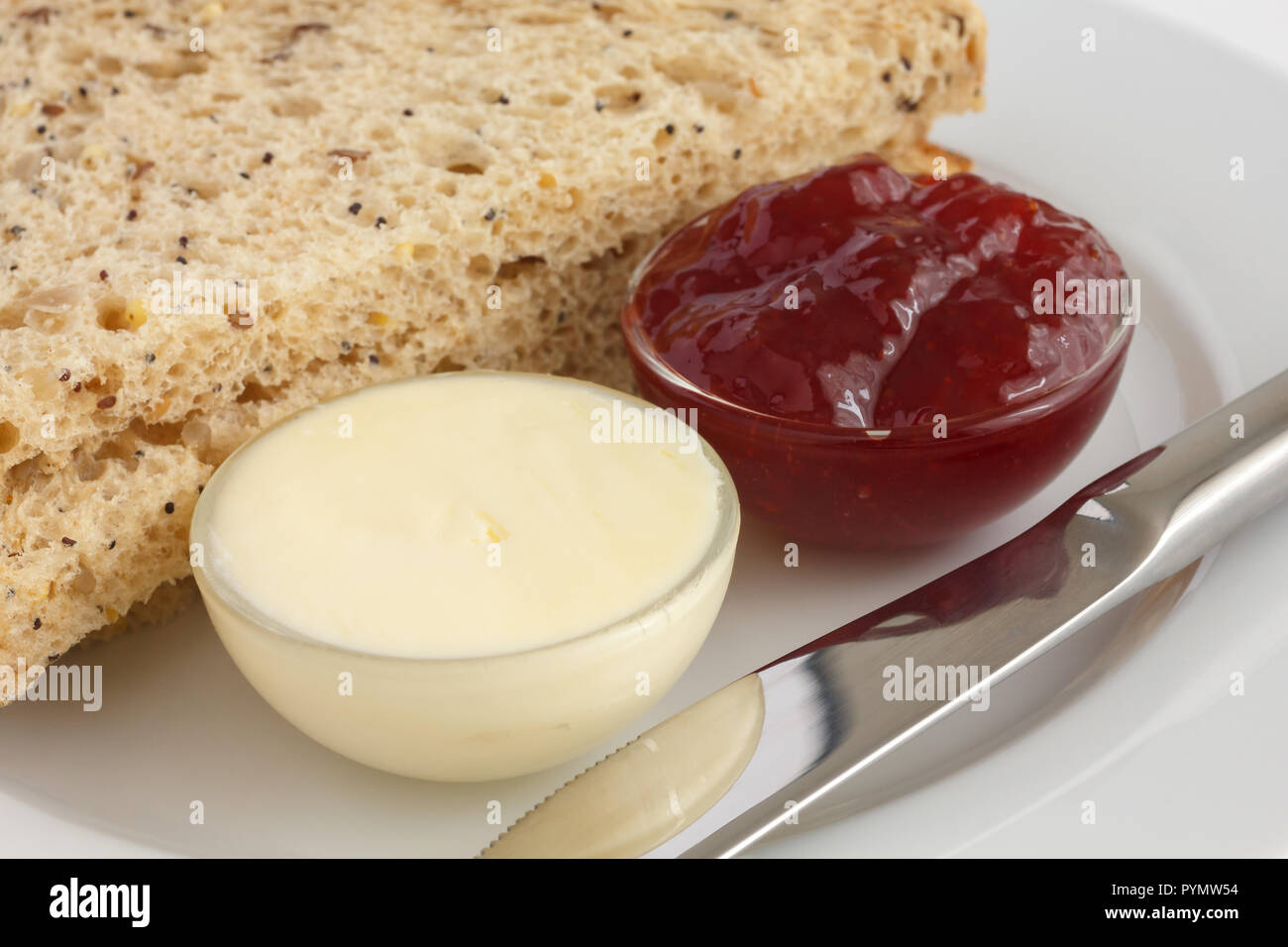 Bread slices with butter jam hi-res stock photography and images - Alamy