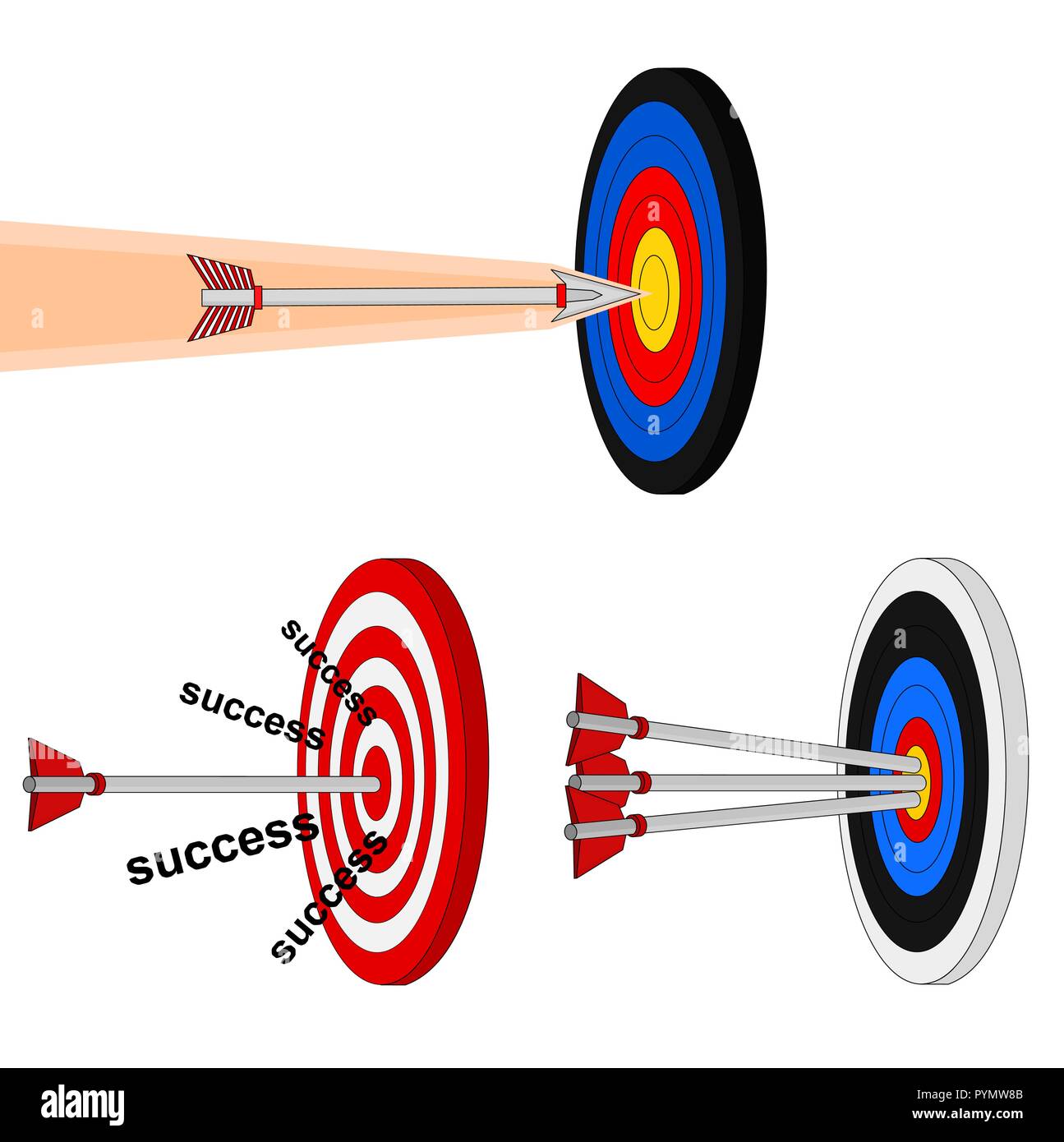 An arrow hitting the center of target Stock Vector Images - Alamy