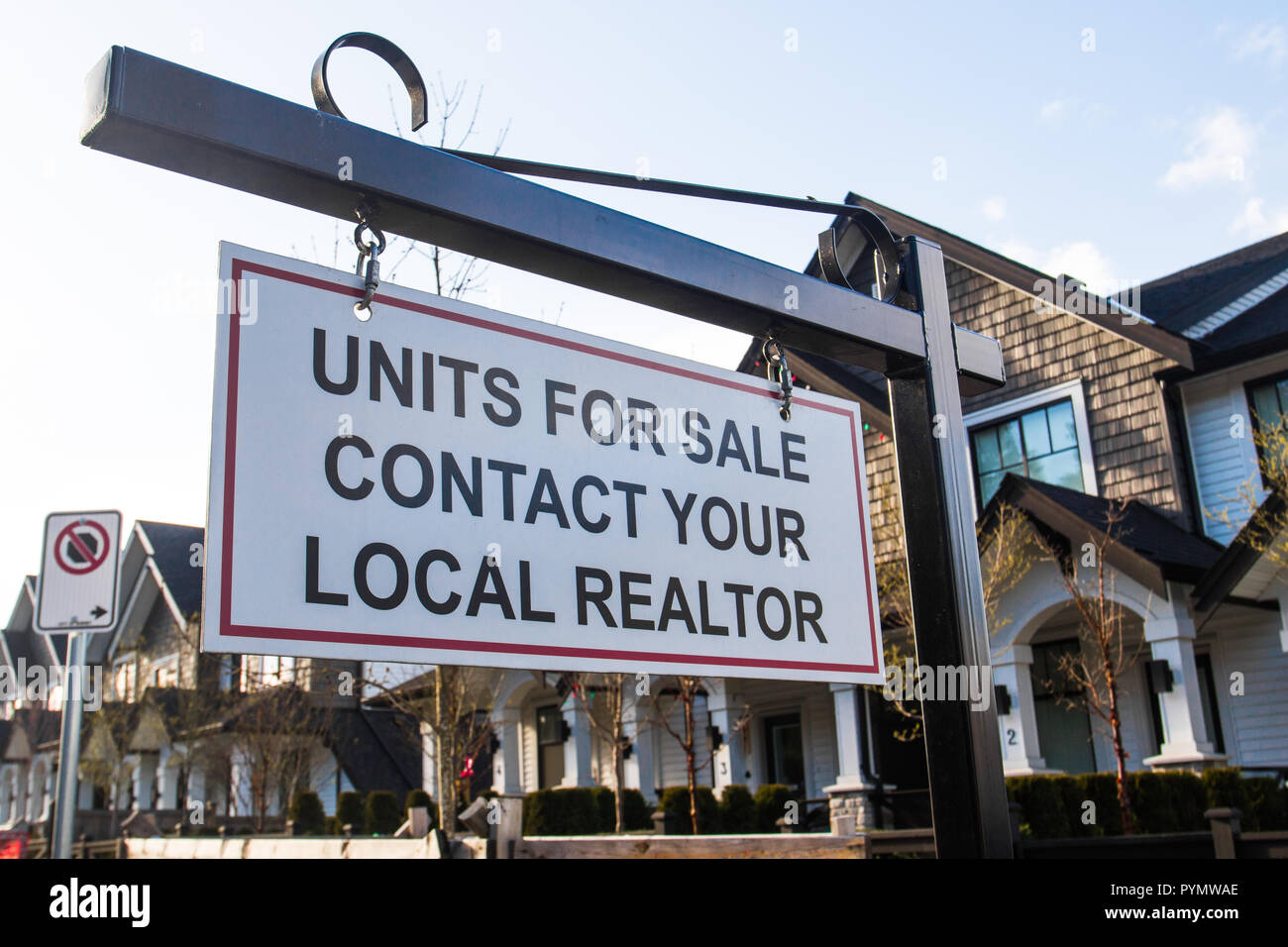 Home For Sale Real Estate, contact your local realtor sign Stock Photo ...