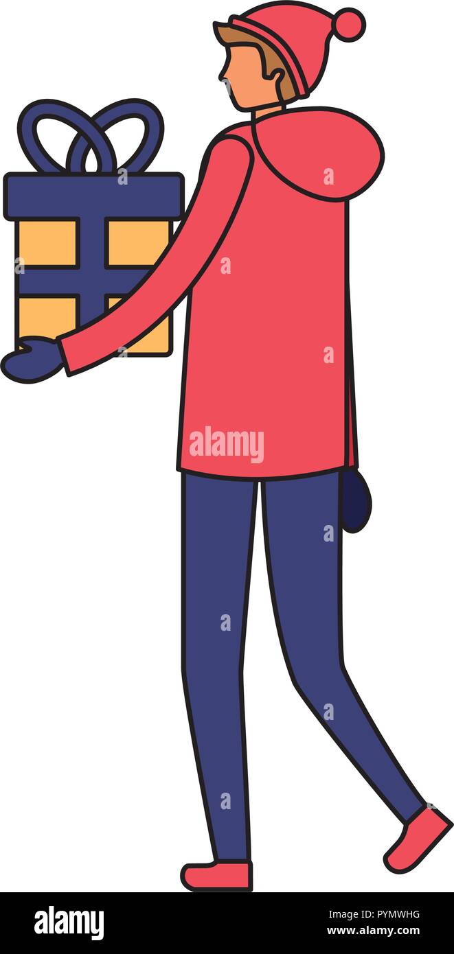 Happy family winter clothes Stock Vector Images - Alamy