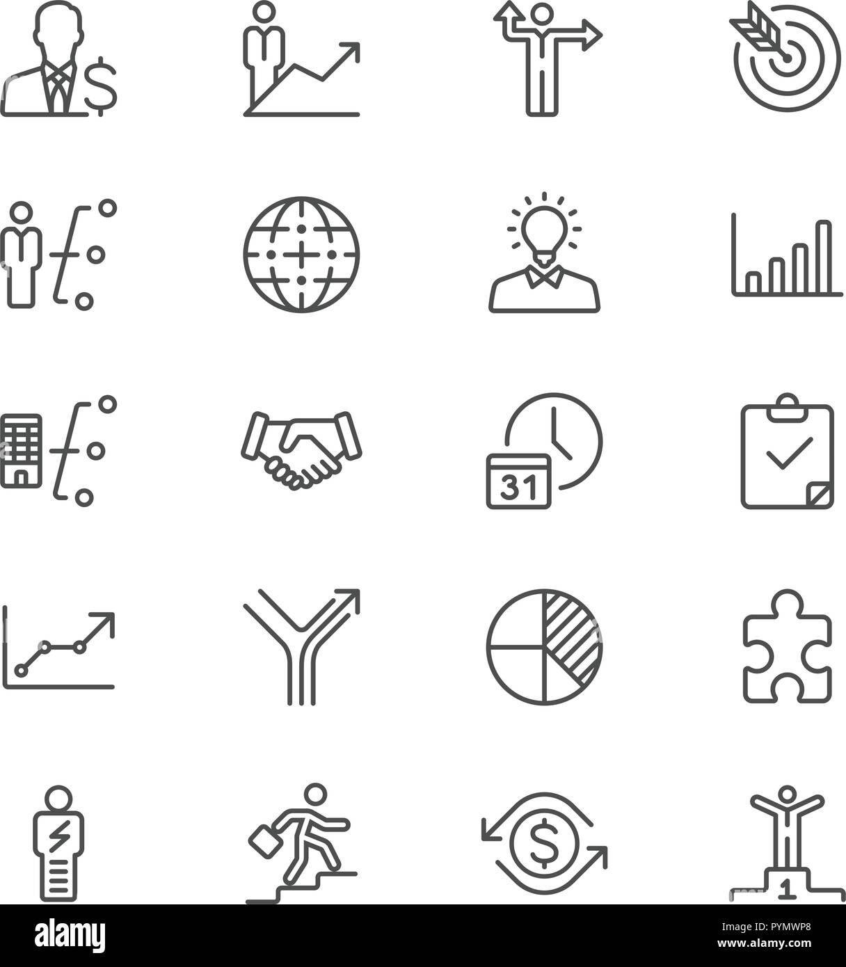 Business thin icon set Stock Vector Image & Art - Alamy
