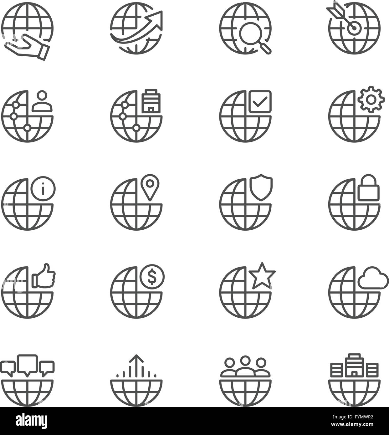 Business thin icon set Stock Vector Image & Art - Alamy