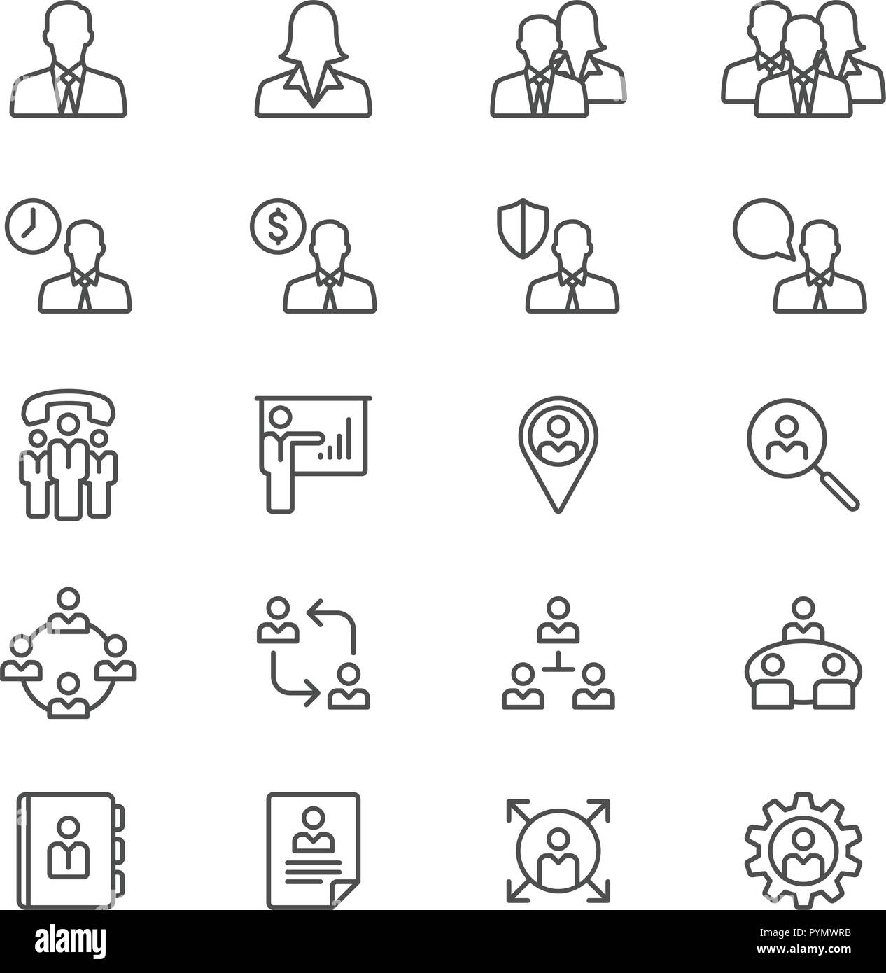 Business thin icon set Stock Vector Image & Art - Alamy