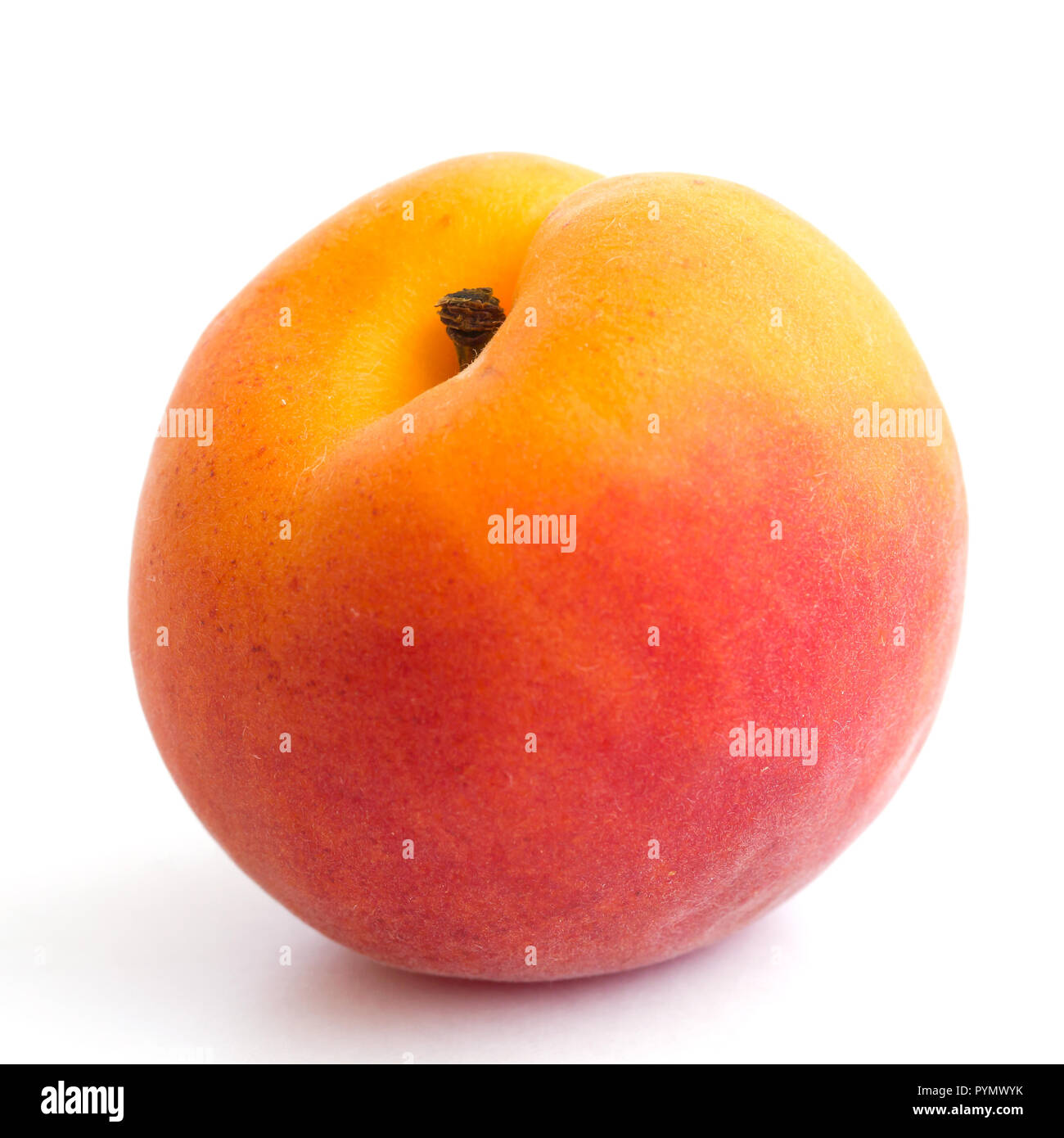 Single ripe apricot on white background Stock Photo - Alamy