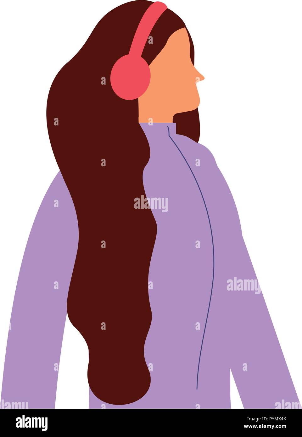 woman side view with winter clothes Stock Vector Image & Art - Alamy