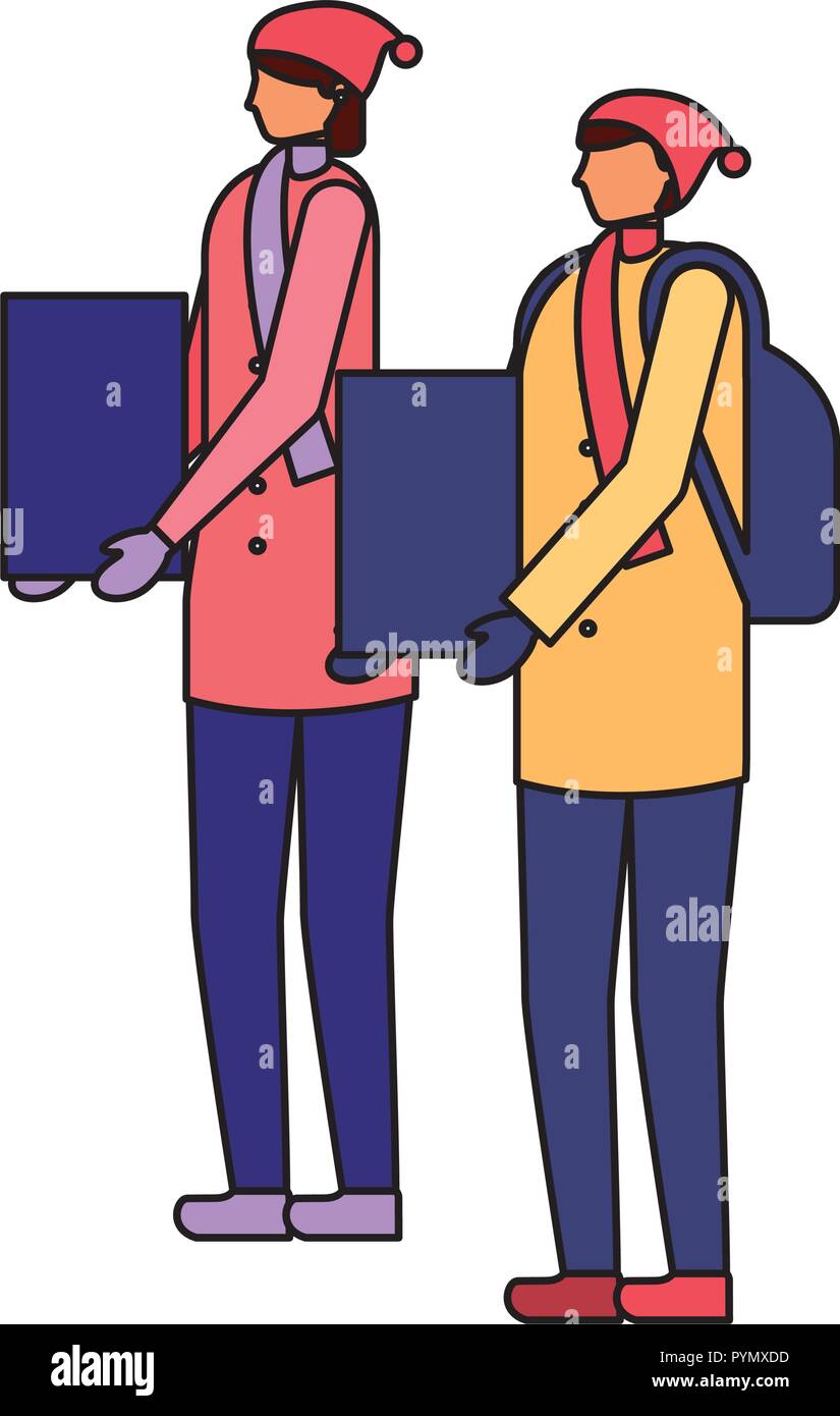 Hand holding box two Stock Vector Images - Alamy