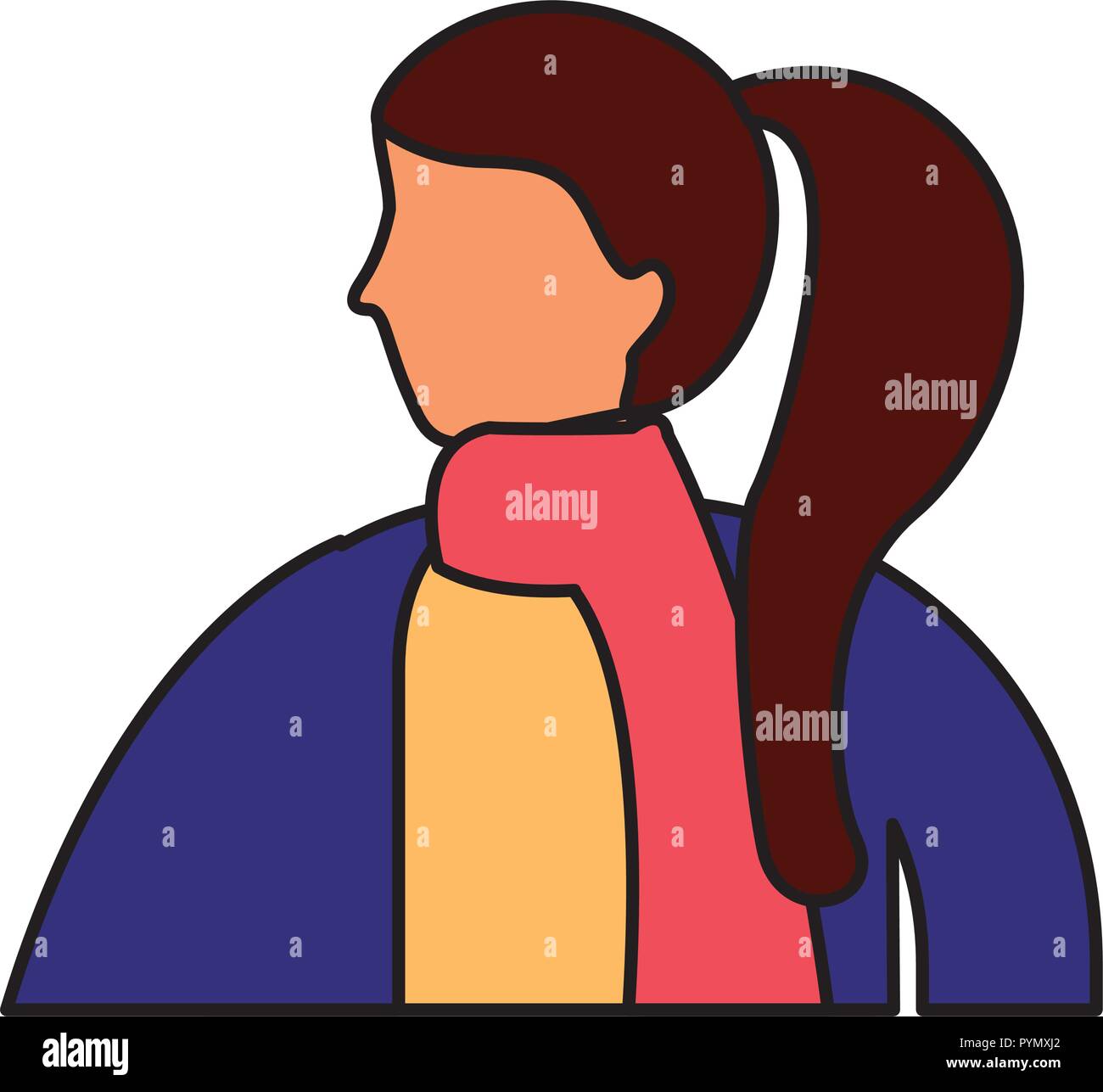 woman side view with winter clothes Stock Vector Image & Art - Alamy