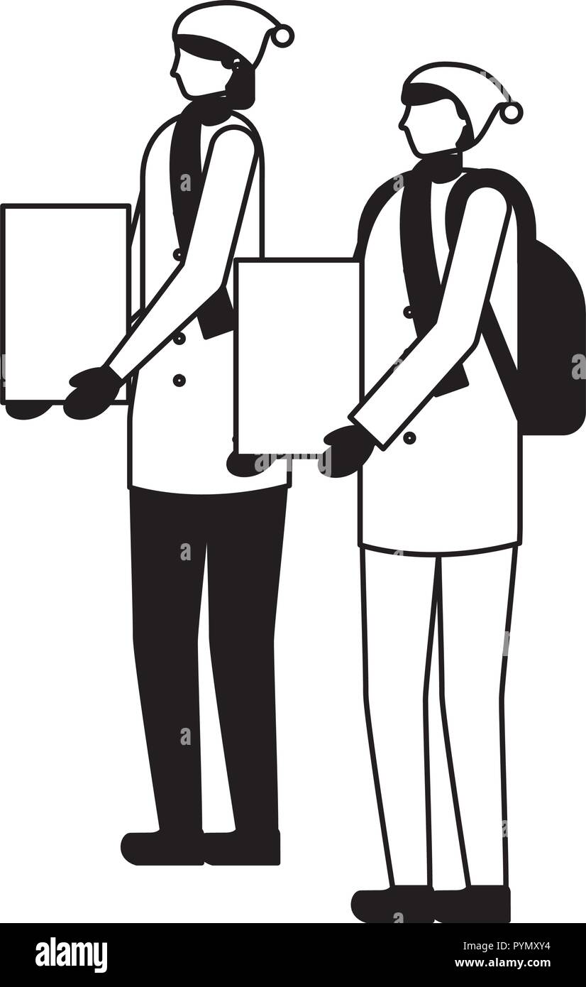 Hand holding box two Stock Vector Images - Alamy