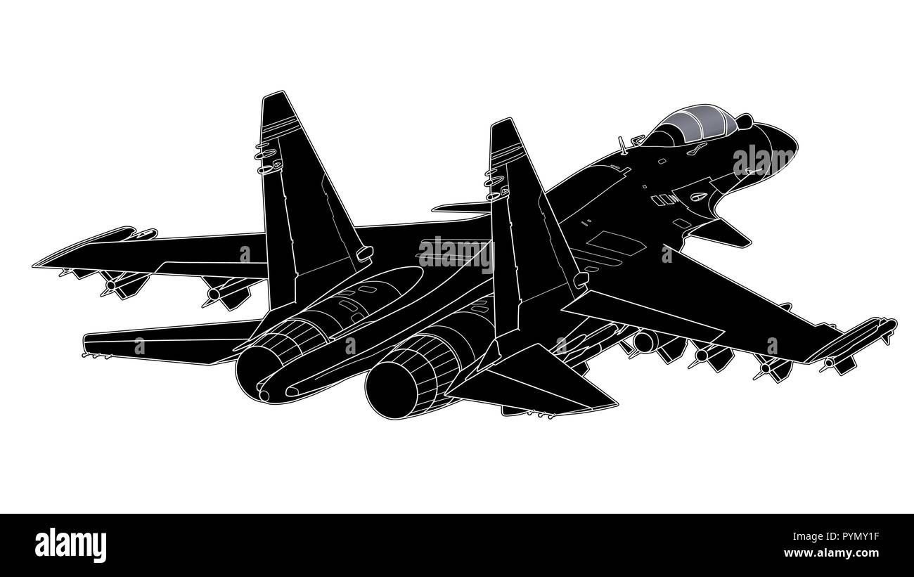 Modern military fighter jet landing Stock Vector Images - Alamy