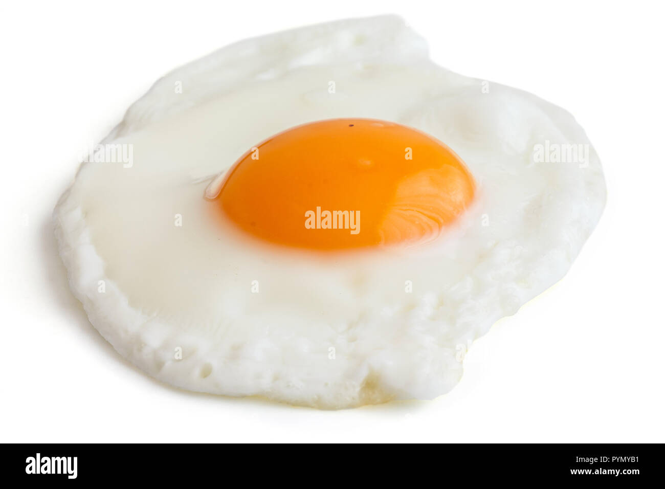 Single fried egg on white Stock Photo - Alamy