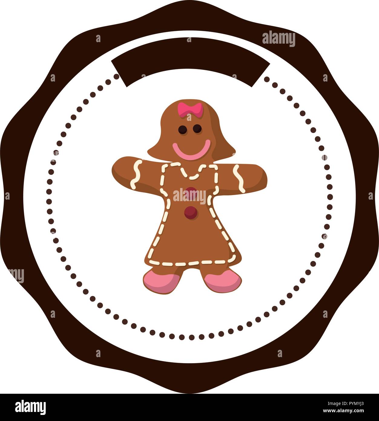 sweet female ginger cookie icon vector illustration design Stock Vector ...