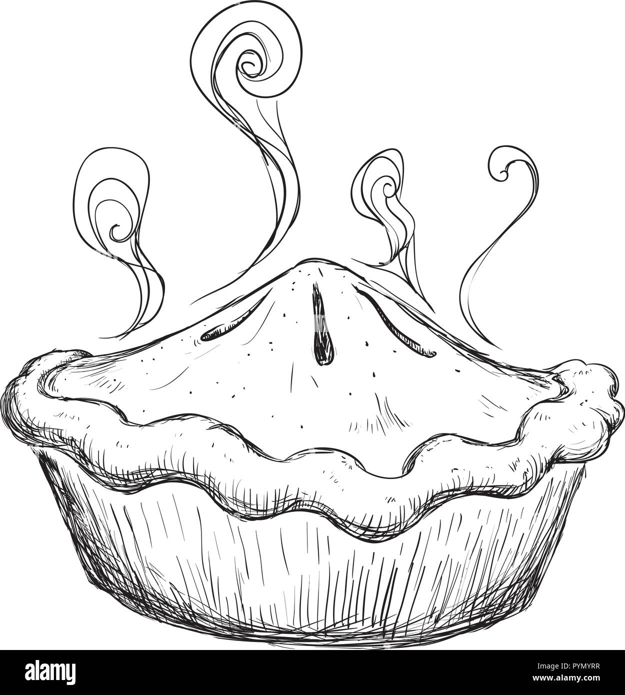 Delicious Sweet Pie Drawing Vector Illustration Design Stock Vector