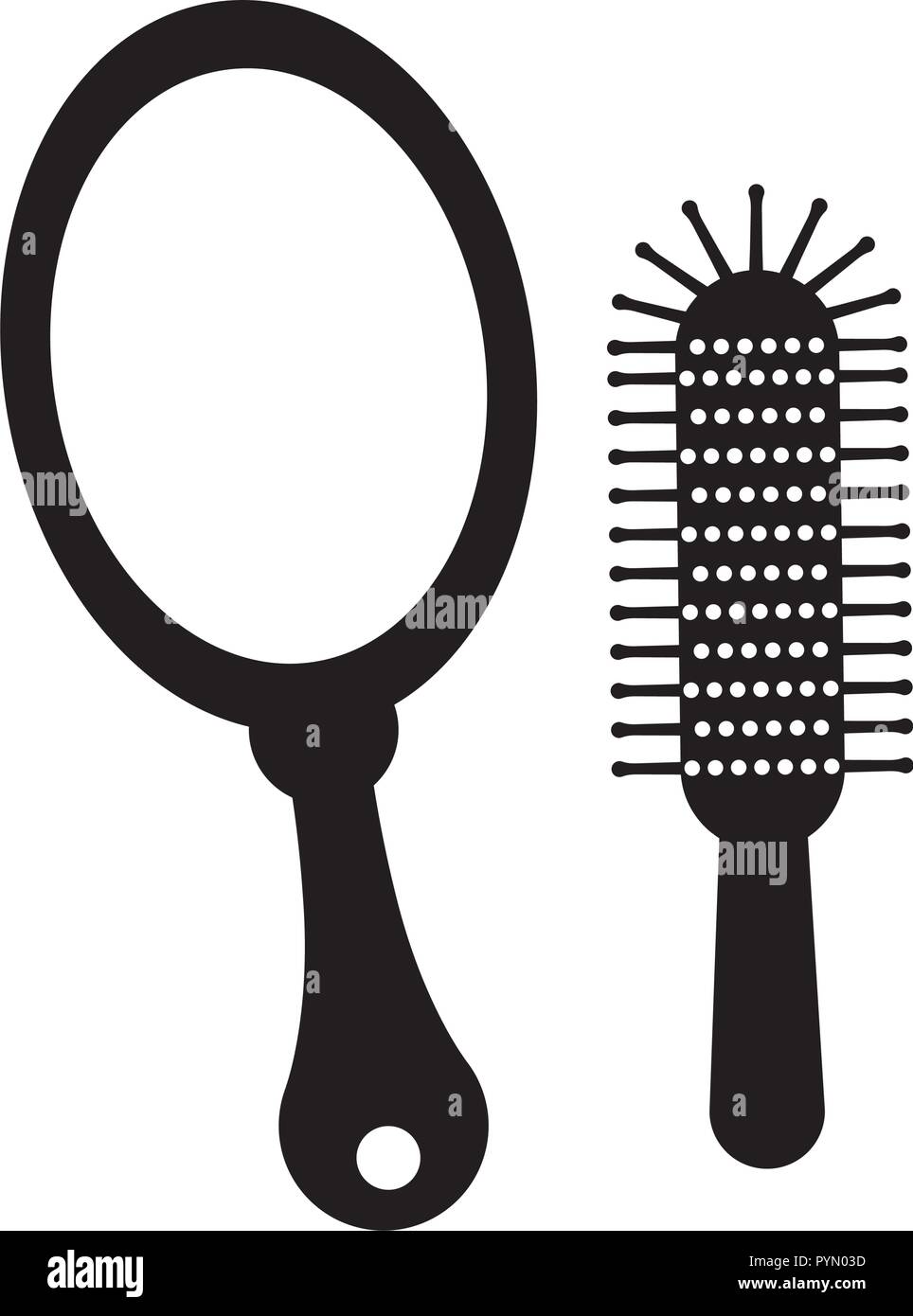 barber shop brush and mirror vector illustration design Stock Vector ...