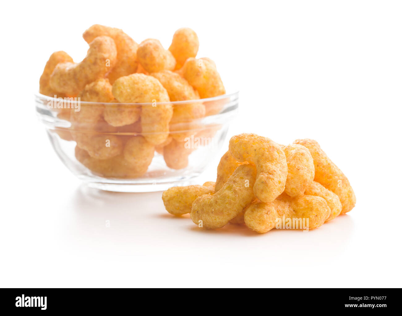 Crispy Peanut Puffs isolated on white background Stock Photo - Alamy