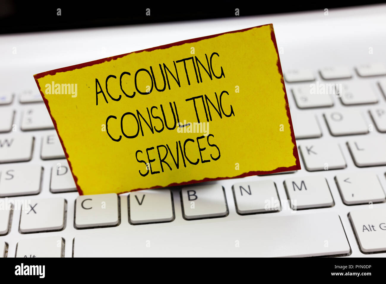 Handwriting text writing Accounting Consulting Services. Concept ...
